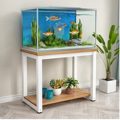 Steel and wood fish tank base cabinet living room fish tank shelf ...