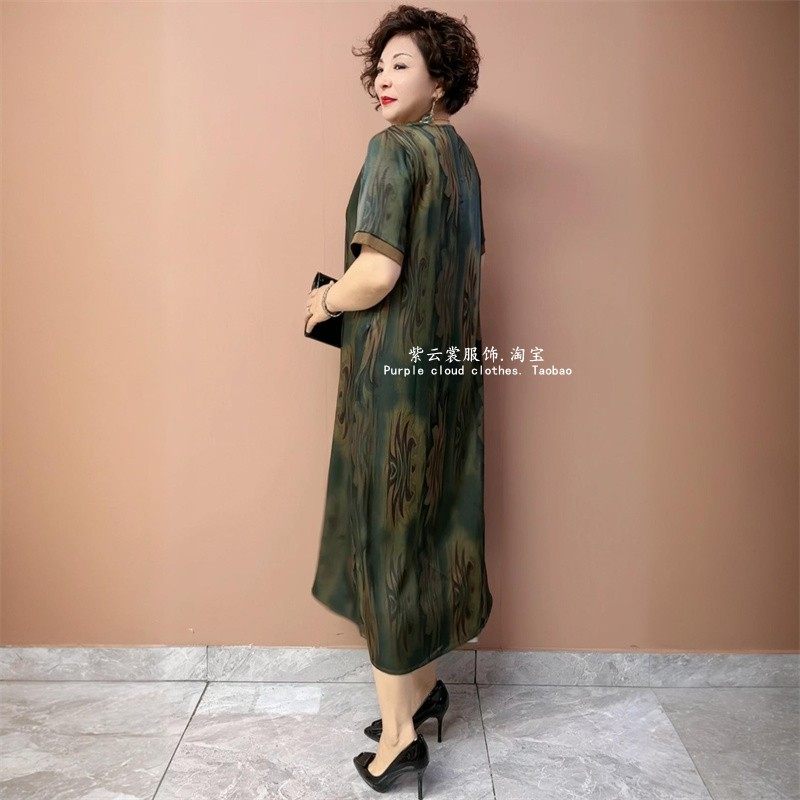 Middle-aged mother's summer short-sleeved pattern, Chinese style, broad ...