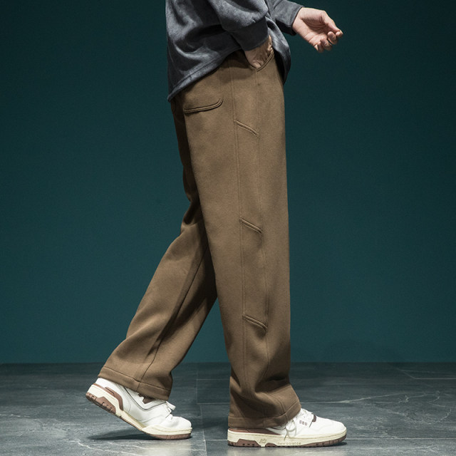 Autumn and winter heavyweight sweatpants men's loose plus fat enlarged ...