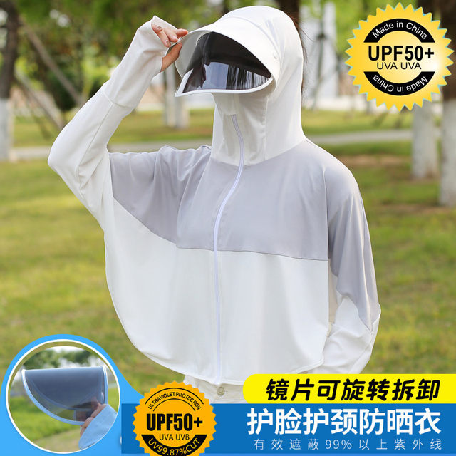 Ice silk sunscreen women's 2021 new summer UV protection breathable all ...