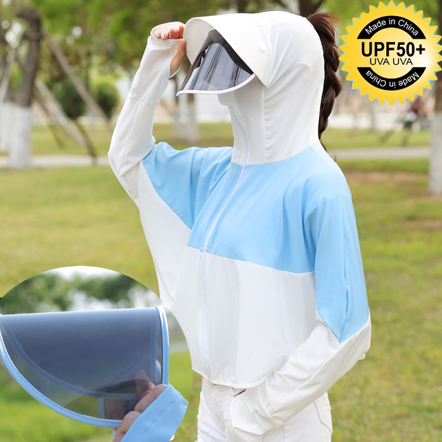 Ice silk sunscreen women's 2021 new summer UV protection breathable all ...