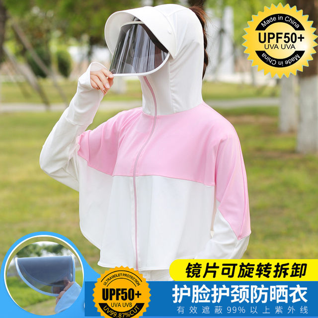 Ice silk sunscreen women's 2021 new summer UV protection breathable all ...