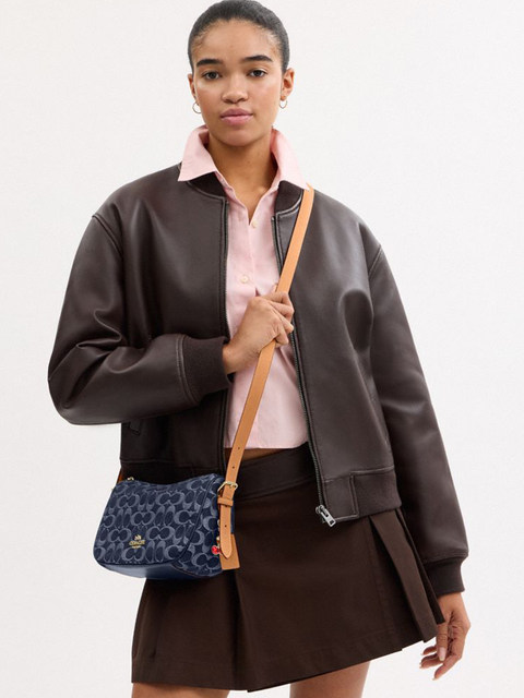 COACH Kailey fabric presbyop shoulder bag denim crossbody armpit handbag