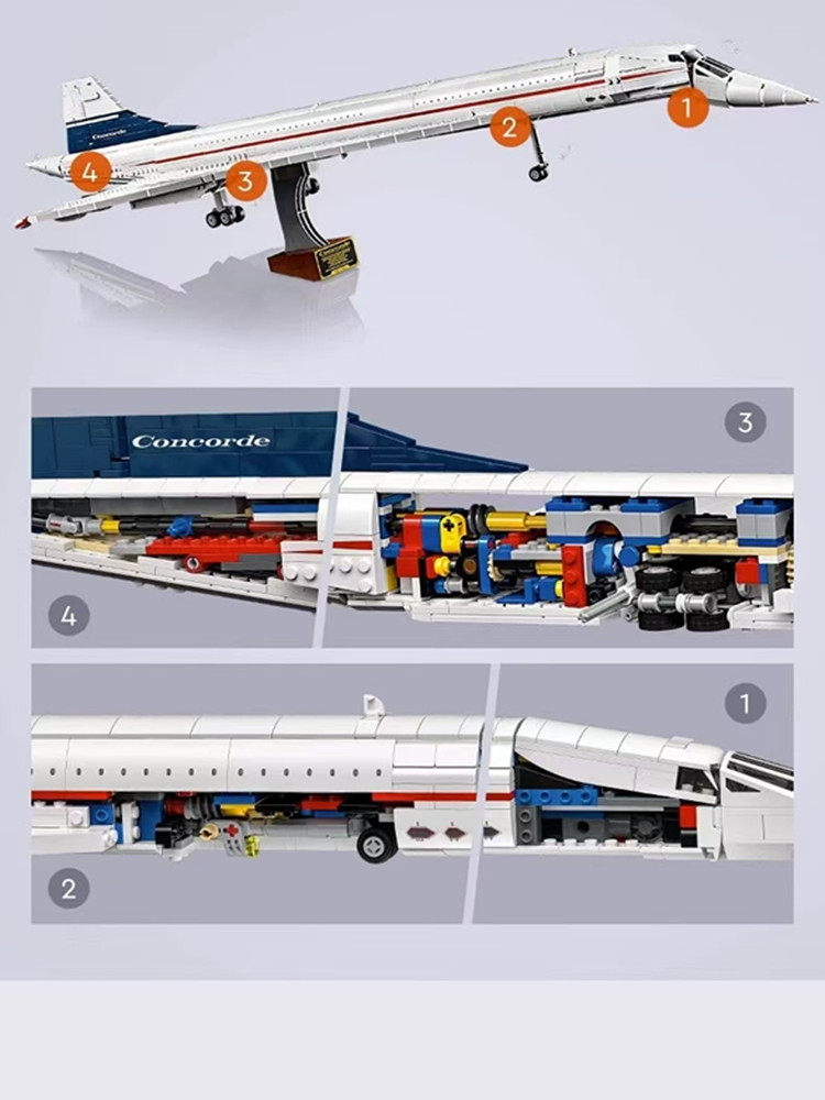 2025 new product Concorde aircraft building blocks huge airliner model ...