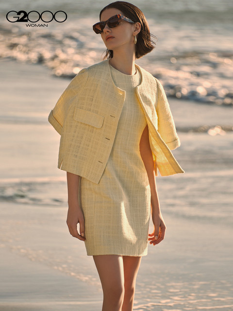 G2000 women's acrylic coarse flower woolen fabric Spring and summer ...