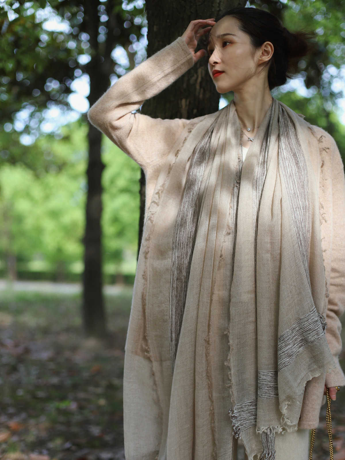 Outer items: Cashmere light and soft large shawl Water-soluble pure ...