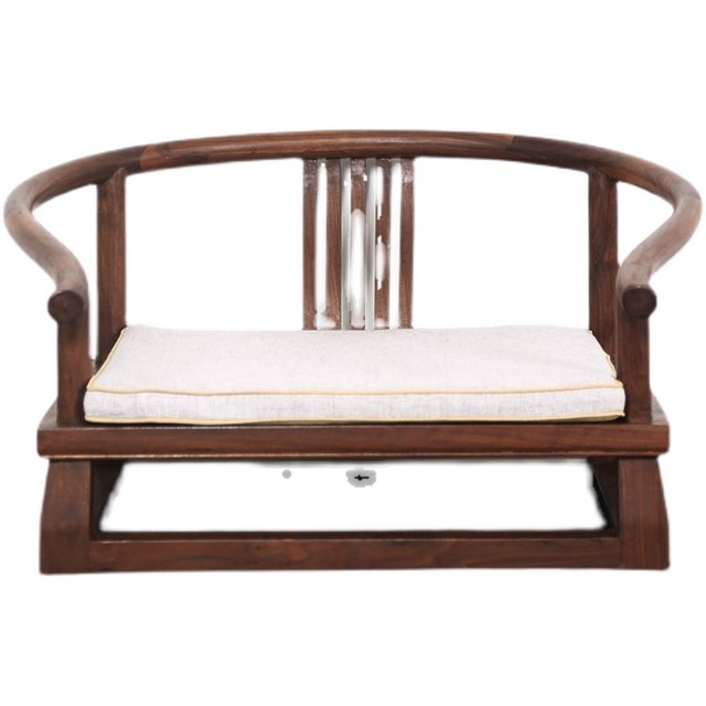 Zheyutang black walnut tatami back chair old elm short Zen chair ash ...