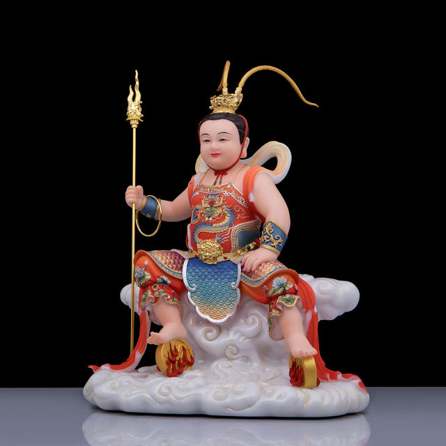 Liaofanju Nezha Third Prince Statue Home Enshrinement White Marble ...
