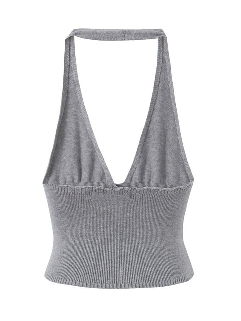 American Sexy V -neck Capsule Covered Sling Vests Girl Putting on the ...