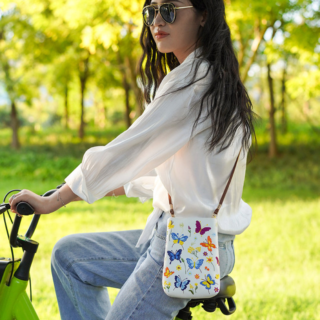 Embroidered casual mobile phone bag for women cross-body 2024 new mini ...