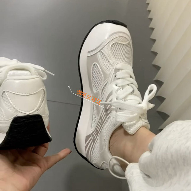 Genuine leather thick-soled German training shoes for women in summer ...