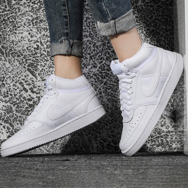 Nike Nike White Simple Air Force One Women's Shoes Soft Sole High Top ...