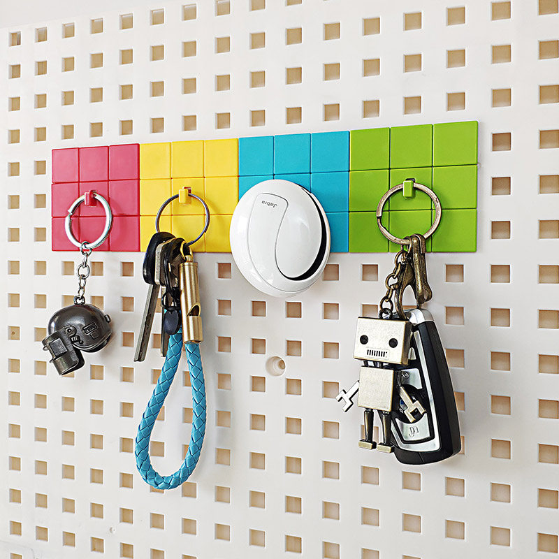 Layout Nordic Style ABS Square Hooks - No-Drill Plastic Grid Board ...
