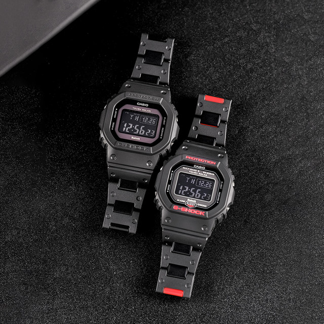 Casio small square watch men's official genuine Bluetooth solar sports ...