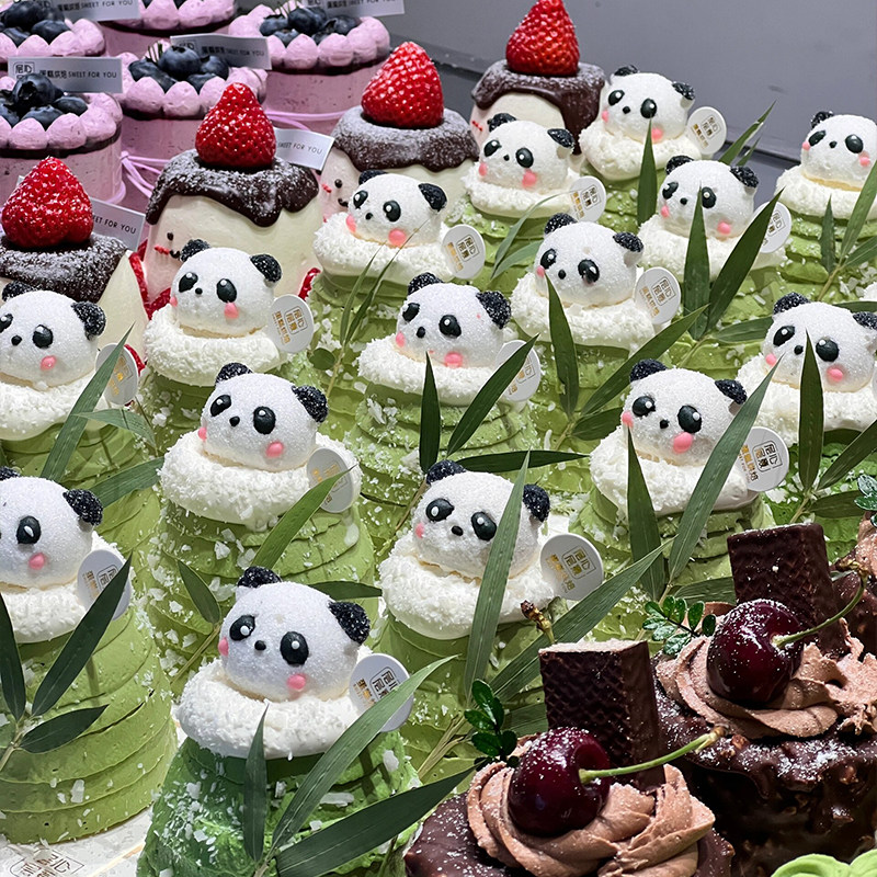 Xiaohongshu's same internet celebrity panda marshmallow cake decoration ...