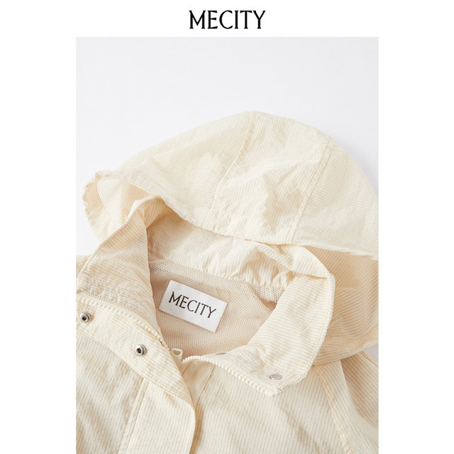 MECITY women's summer new three-dimensional pocket workwear wind neutral hooded jacket 534919