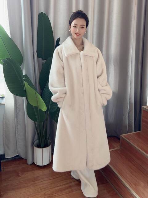 2024 Winter new femininity versatile lapel Arctic marten coat coat fur ...