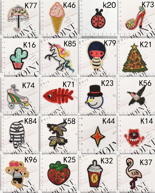 30 selected cartoon black badges, patch cloth stickers, trousers ...