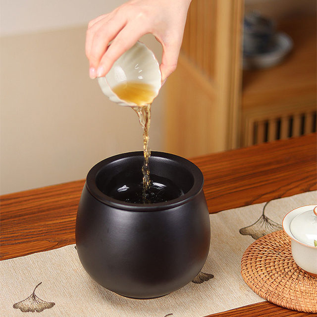 Large-capacity tea residue tank with cover ceramic wastewater tank with ...