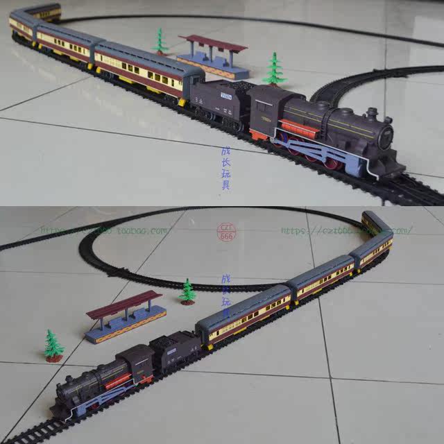 High-quality simulation steam locomotive toy children's electric track ...