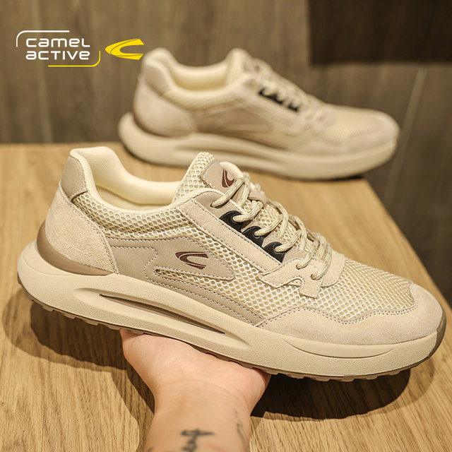 German Camel dynamic summer men's leather breathable sports shoes mesh ...