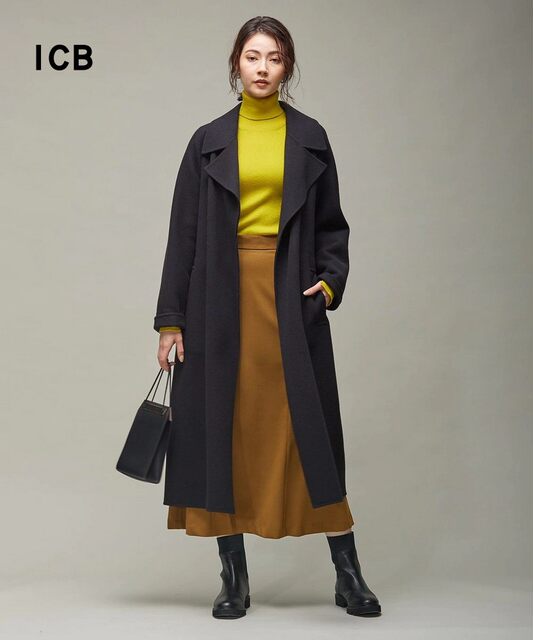 ICB Japanese autumn commute professional straight wool cashmere blended ...