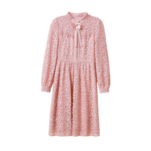 Autumn Water Yiren Sweet Lace Dress Winter High-end Skirt Slim and ...
