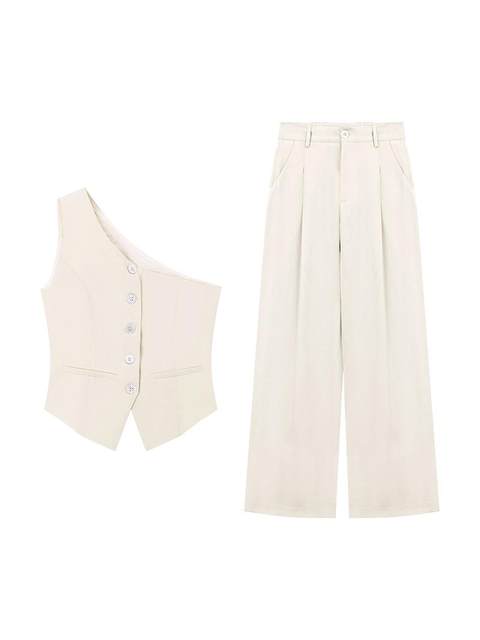 Competent temperament suit, designed slanted shoulder vest, women's ...