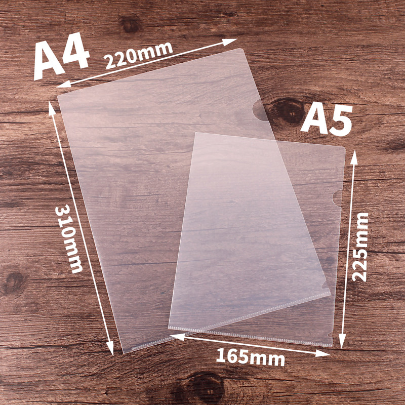 A4 Transparent Folder L-Shaped Single-Page Folder A5 Single-Chip Folder ...