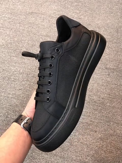 New Casual Sports Sneakers, Low-Top Men's Ultra-Light Thick-Soled Solid ...