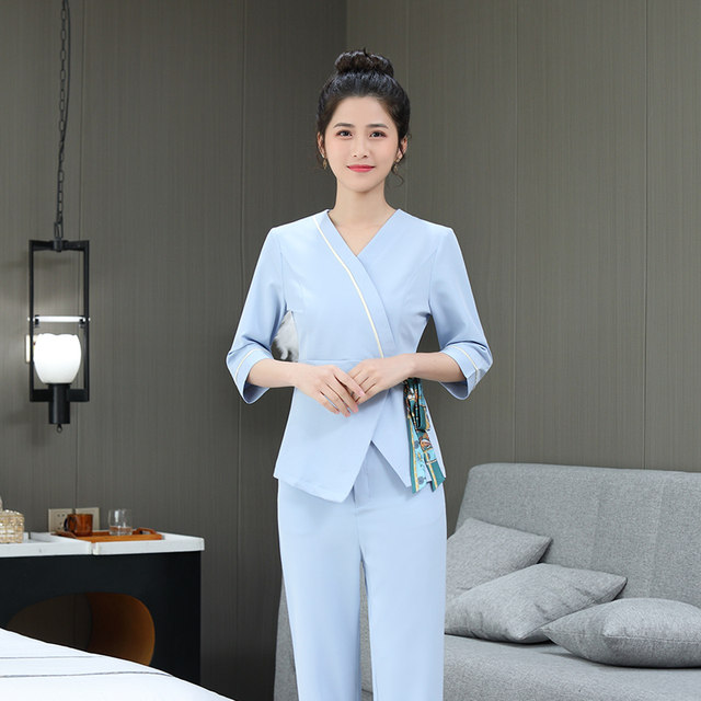 High-end beauty salon work clothes for women, new foot bath, pedicure ...
