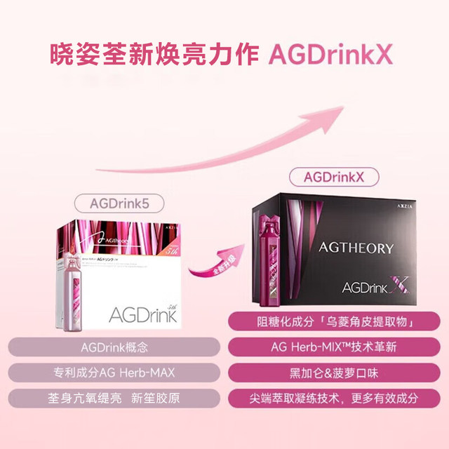 Japan's AXXZIA Xiaozi AG Anti-sugar Drink 10 Generations 30 Collagen Oral Liquid Firms Skin ...