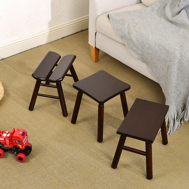 Solid wood small stool, home living room low stool, simple small square ...