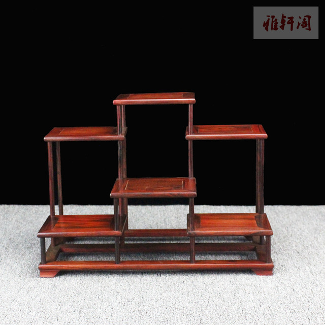 Red rosewood Chinese-style purple clay teapot tea set display rack ...