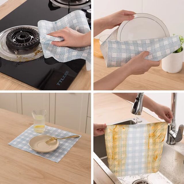 Lazy rag kitchen special disposable washable dry and wet dual-use ...
