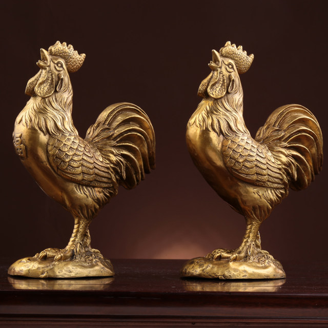 Rooster decorative zodiac chicken golden chicken ingot trick Feng Shui ...