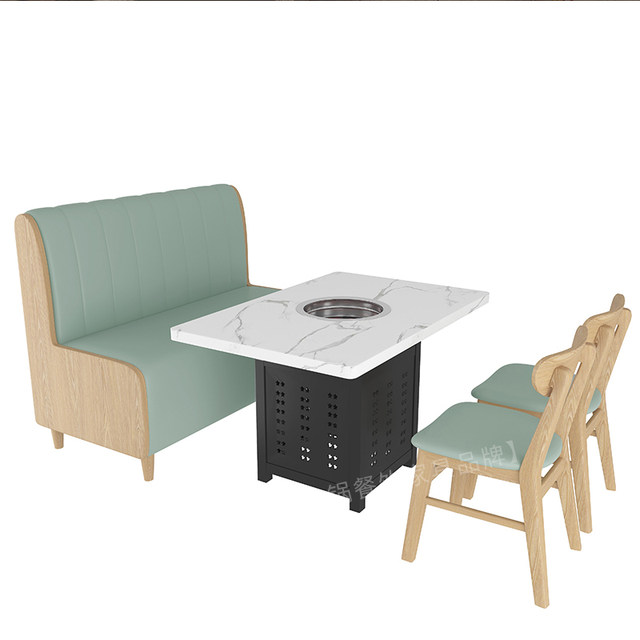 Marble slate smokeless hot pot barbecue restaurant table induction ...