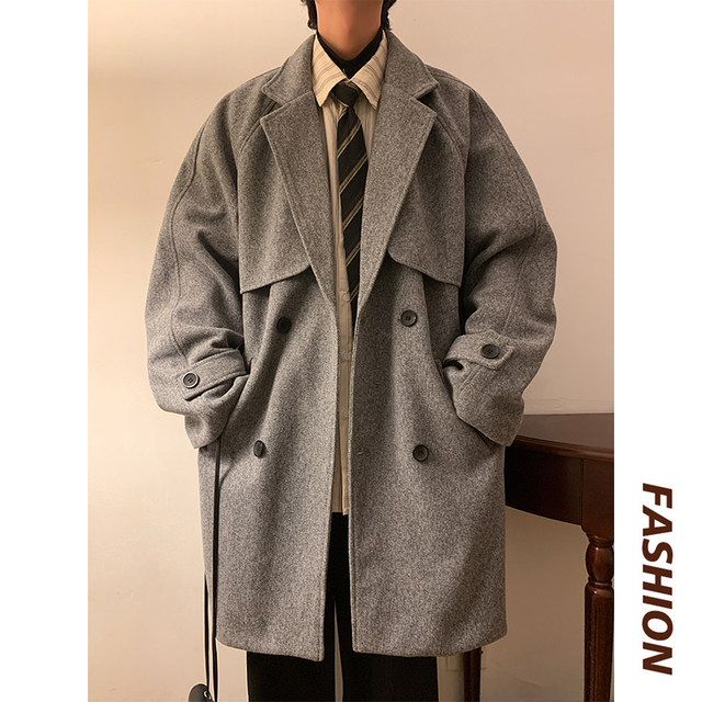 Dunkirk woolen coat men's mid-length thickened high-end men's winter ...