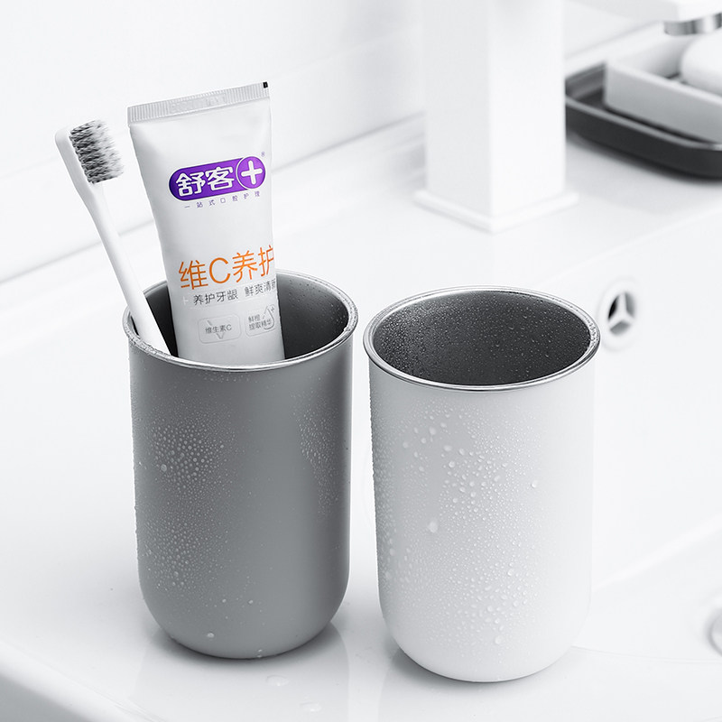 Stainless Steel Toothbrush Cup Set - Japanese Mouthwash Cup for Couples ...