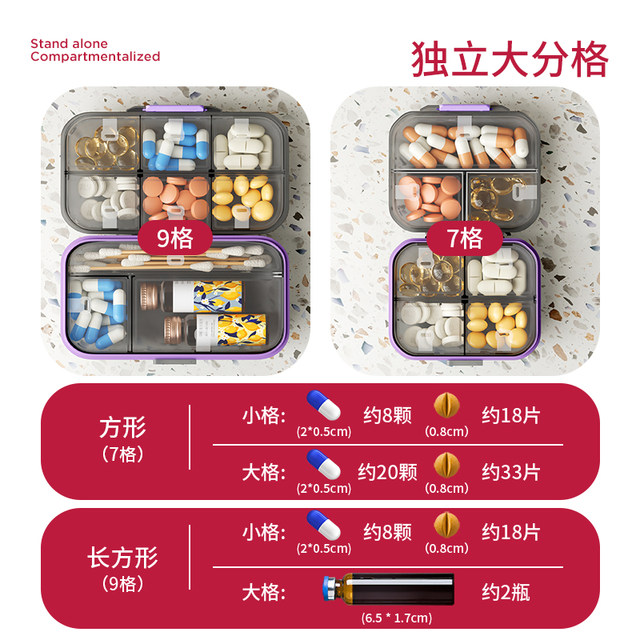 Pill box portable medicine divided box medicine small box portable ...