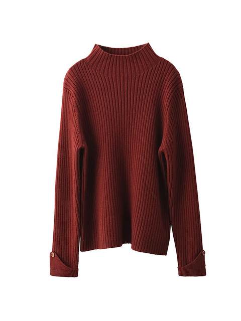Winter fashion pit strip is thin knitted shirt women's temperament half ...