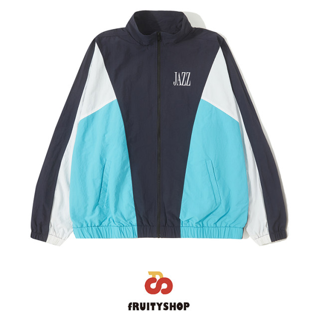 fRUITYSHOPJazzAllDays zippered loose retro colorblock 90s jacket