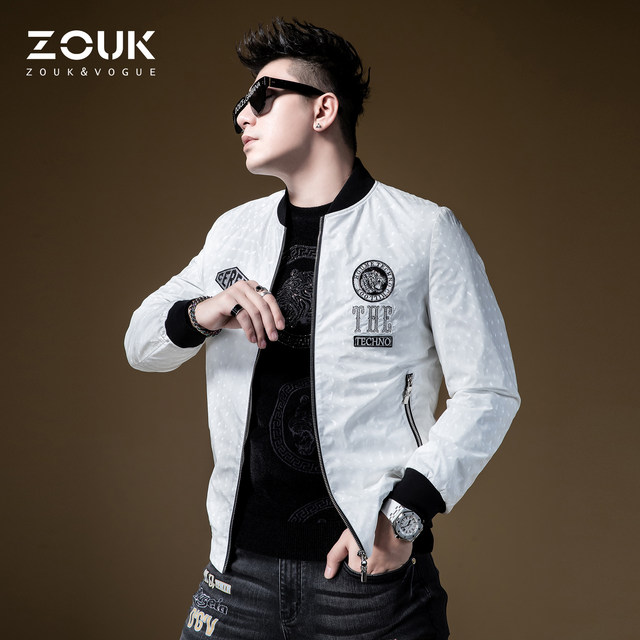 ZOUK high-end jacket men's light luxury American jacket baseball ...