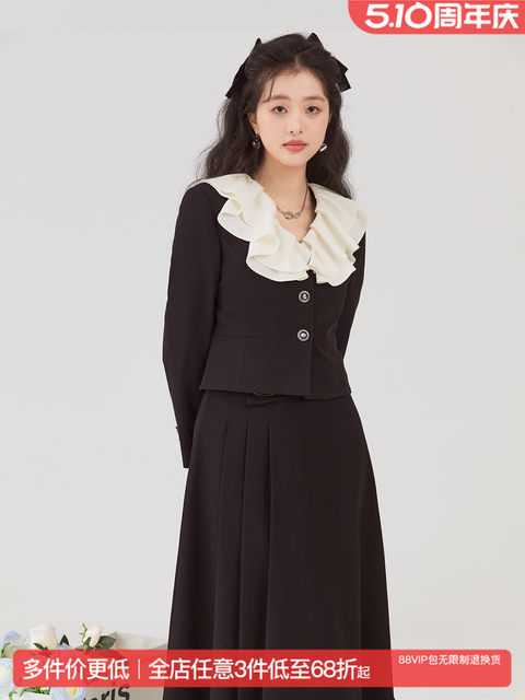 GW large size women's ruffled collar suit jacket 2025 autumn new ...