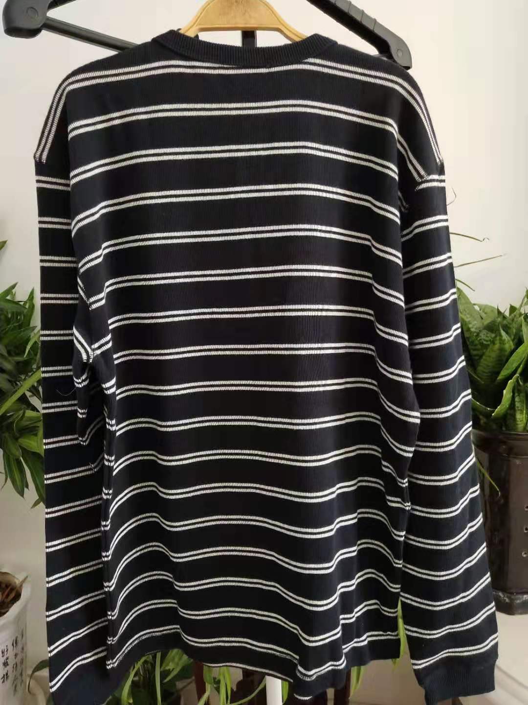 Laoliu Foreign Trade Spring New Casual Round Neck Striped Men's Knitwear