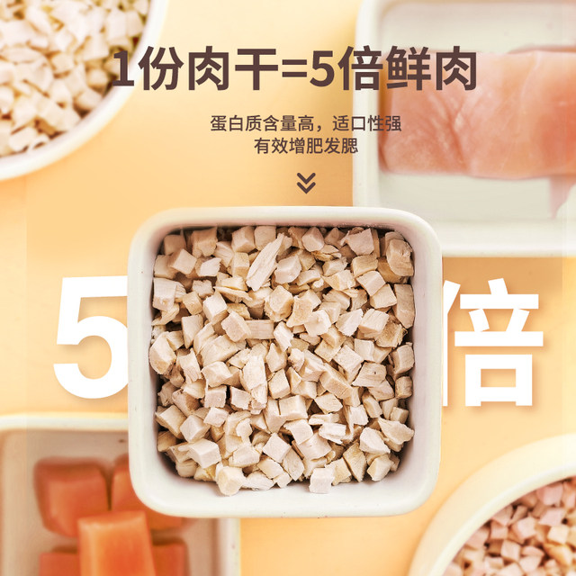 Freeze-dried chicken pellets for cats mixed with grain, small pellets ...