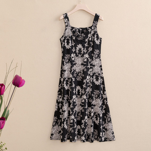 Floral suspender skirt for women in summer, waist slimming inner skirt ...