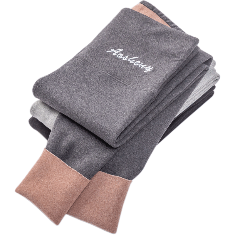 Pure cotton rabbit plush leggings for women outer wear gray high ...