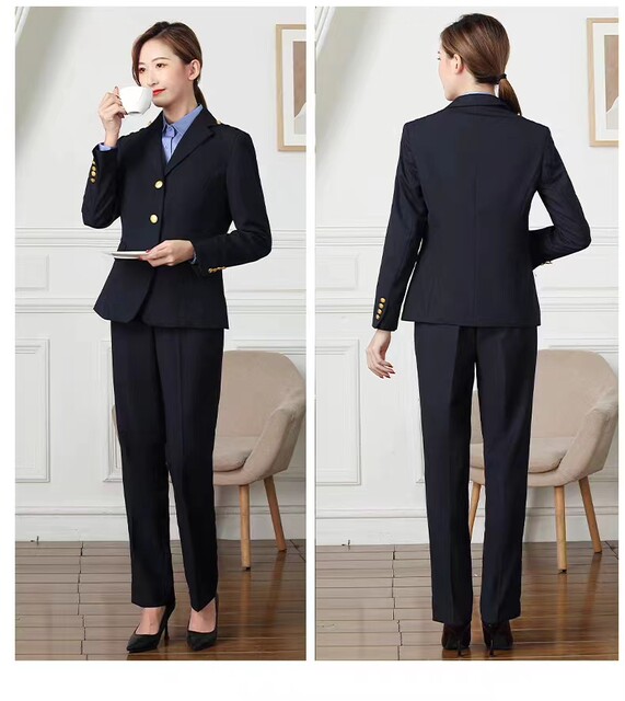 Railway uniform spring and autumn men's and women's suit suit overalls ...