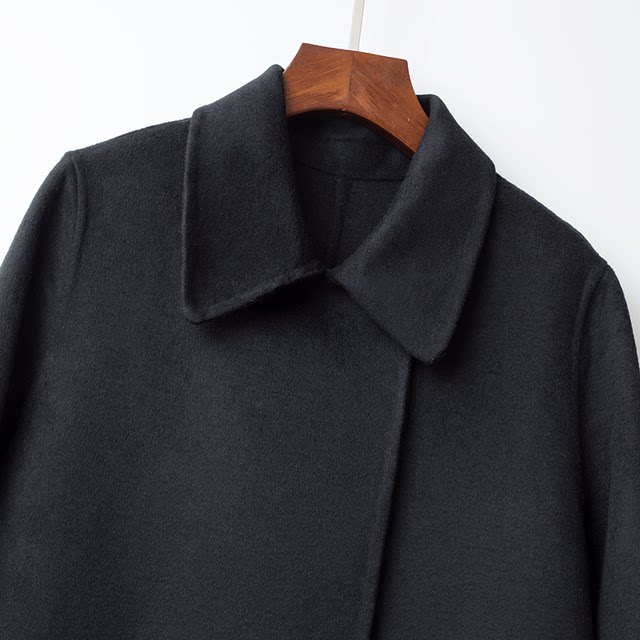 Red autumn and winter cloak double-sided cashmere thin coat women's ...